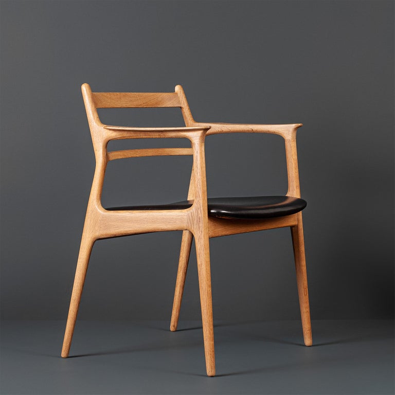 Unique Handcrafted Scandinavian Oak Chair For Sale at 1stDibs