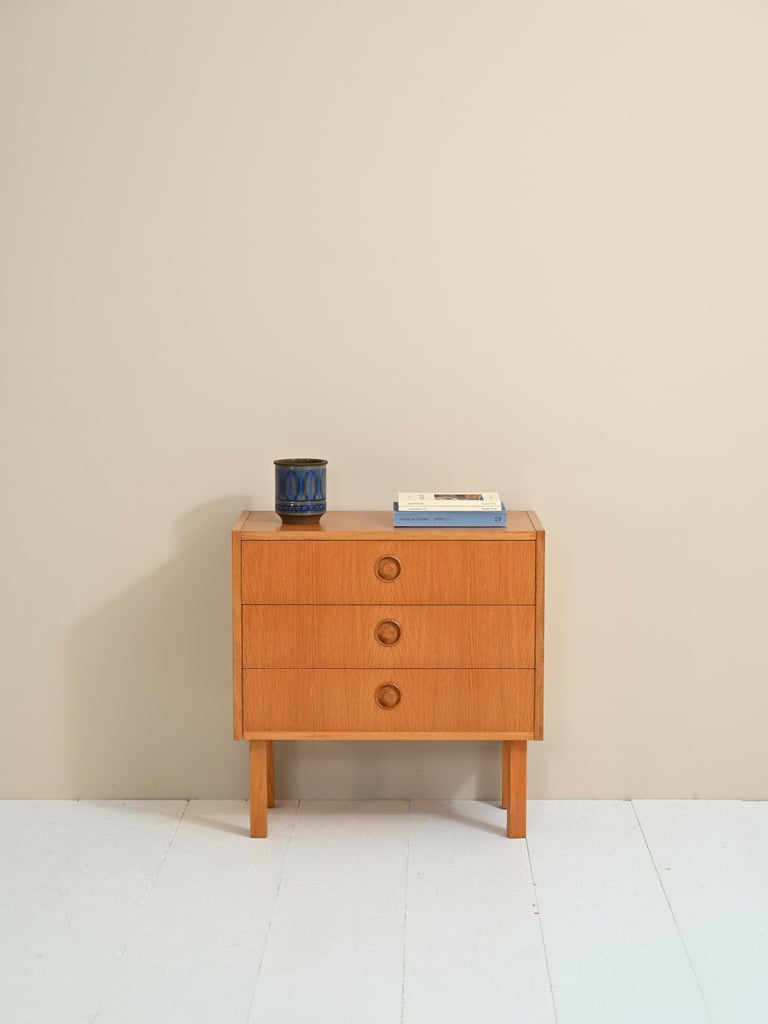 Scandinavian Oak Nightstand at 1stDibs
