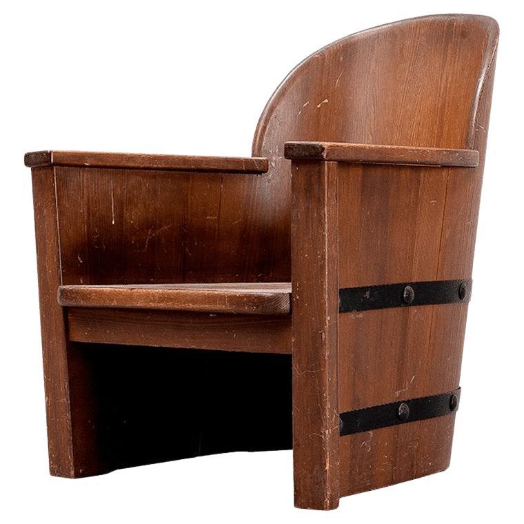 Swedish Designer, Lounge Chair, Fabric, Wood, Sweden, 1930s For Sale at ...