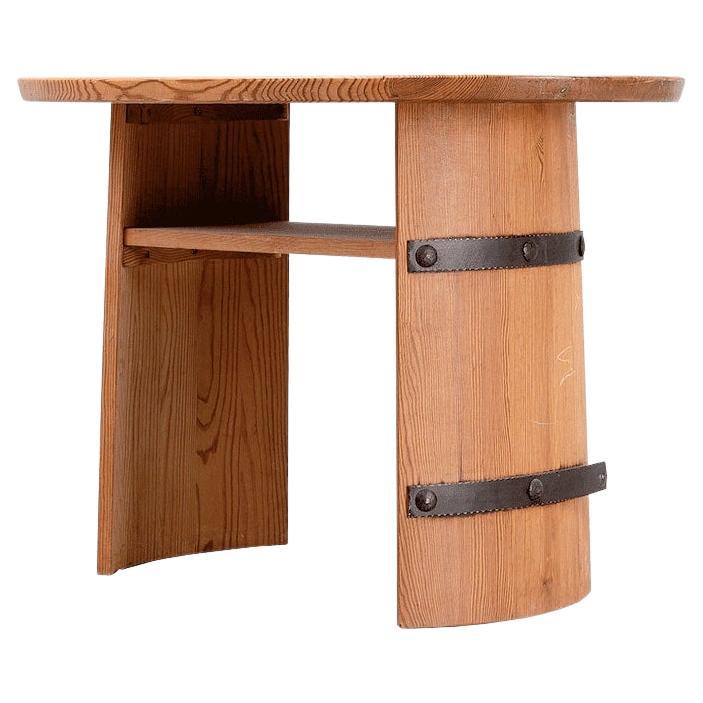 Scandinavian Modern Elm Wood Table with Scalloped Edge, Sweden, 1940's ...