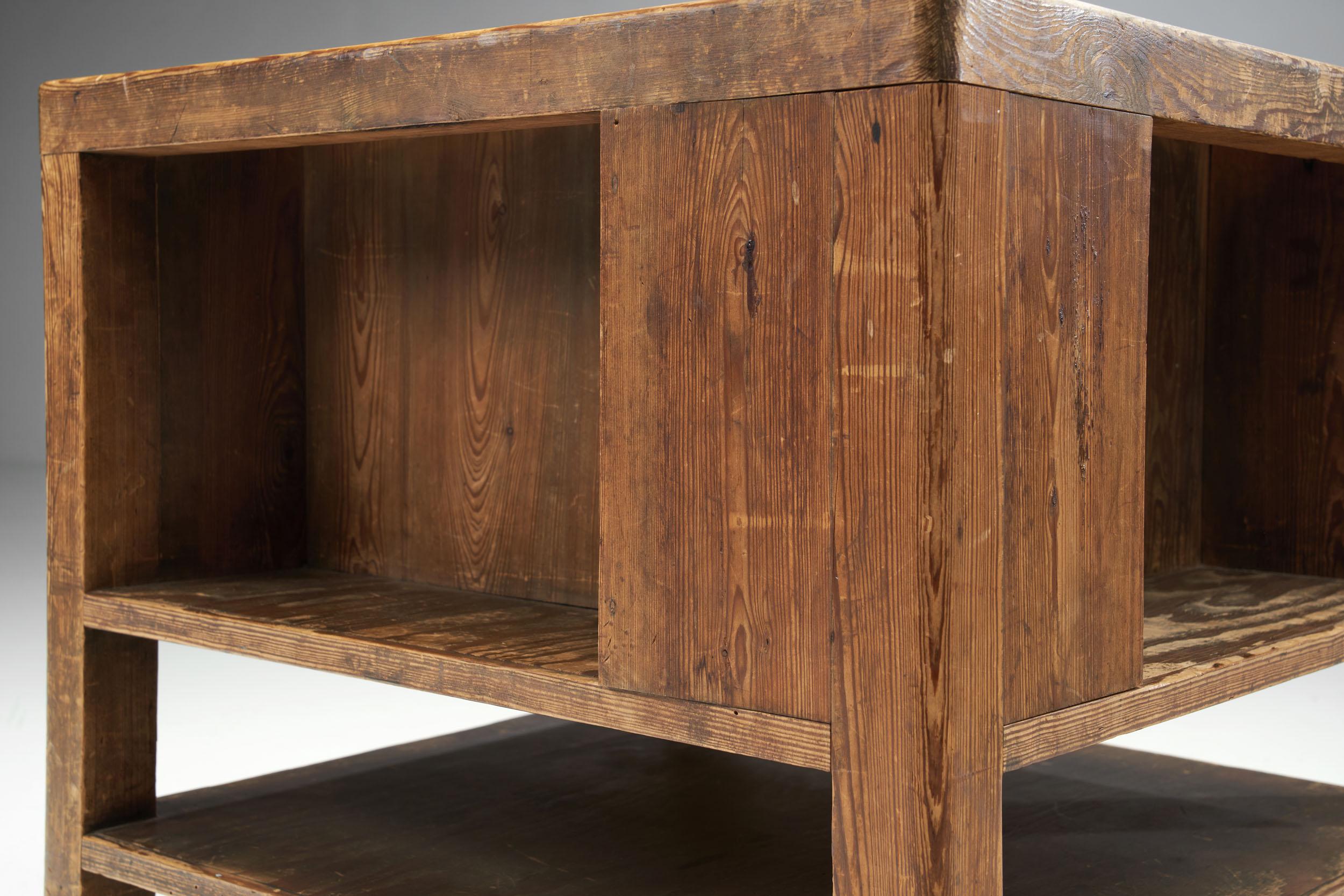 Scandinavian Pinewood Coffee Table with Black Tabletop, Denmark, 1940s ...