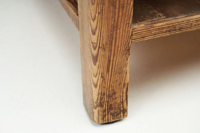 Scandinavian Pinewood Coffee Table with Black Tabletop, Denmark, 1940s ...