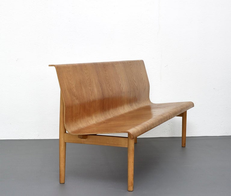 Mid-Century Modern Scandinavian Plywood Bench in Style of Erik Gunnar ...