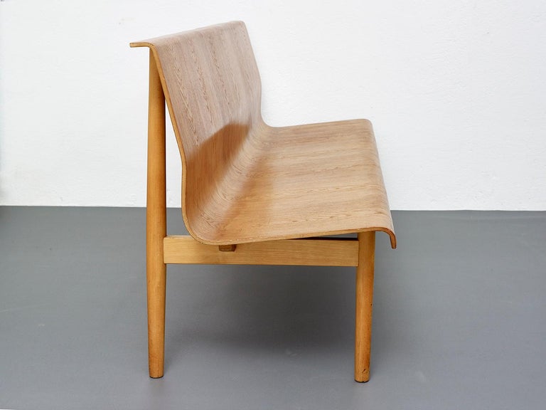 Mid-Century Modern Scandinavian Plywood Bench in Style of Erik Gunnar ...