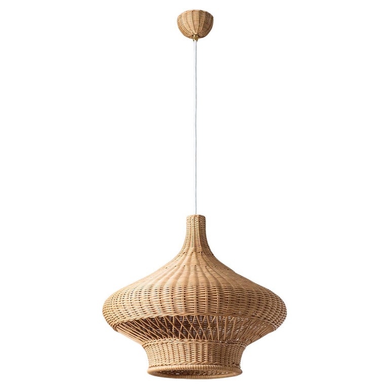 Scandinavian Rattan Pendant, 1960s at 1stDibs