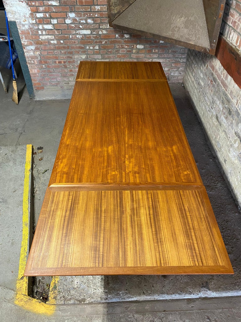 Scandinavian Rectangular Teak Draw Leaf Dining Table at 1stDibs