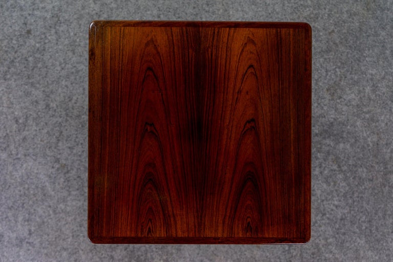Scandinavian Rosewood Square Side Table For Sale at 1stDibs