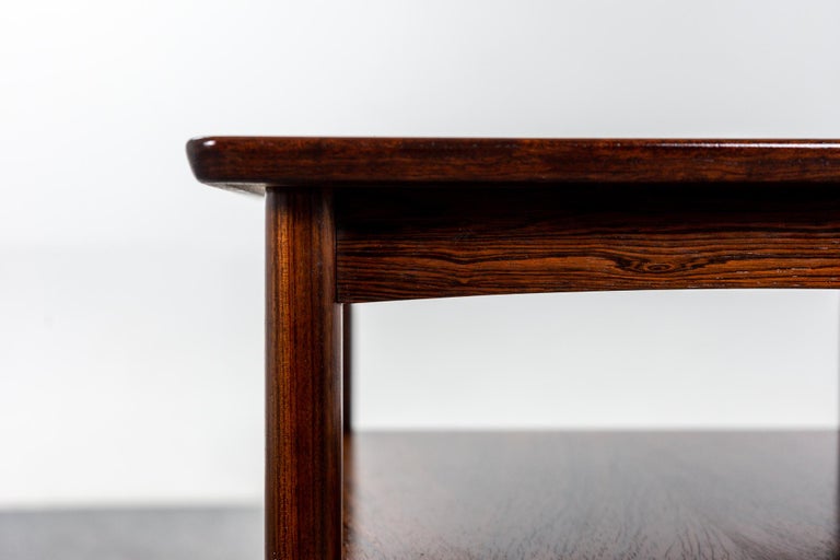 Scandinavian Rosewood Square Side Table For Sale at 1stDibs