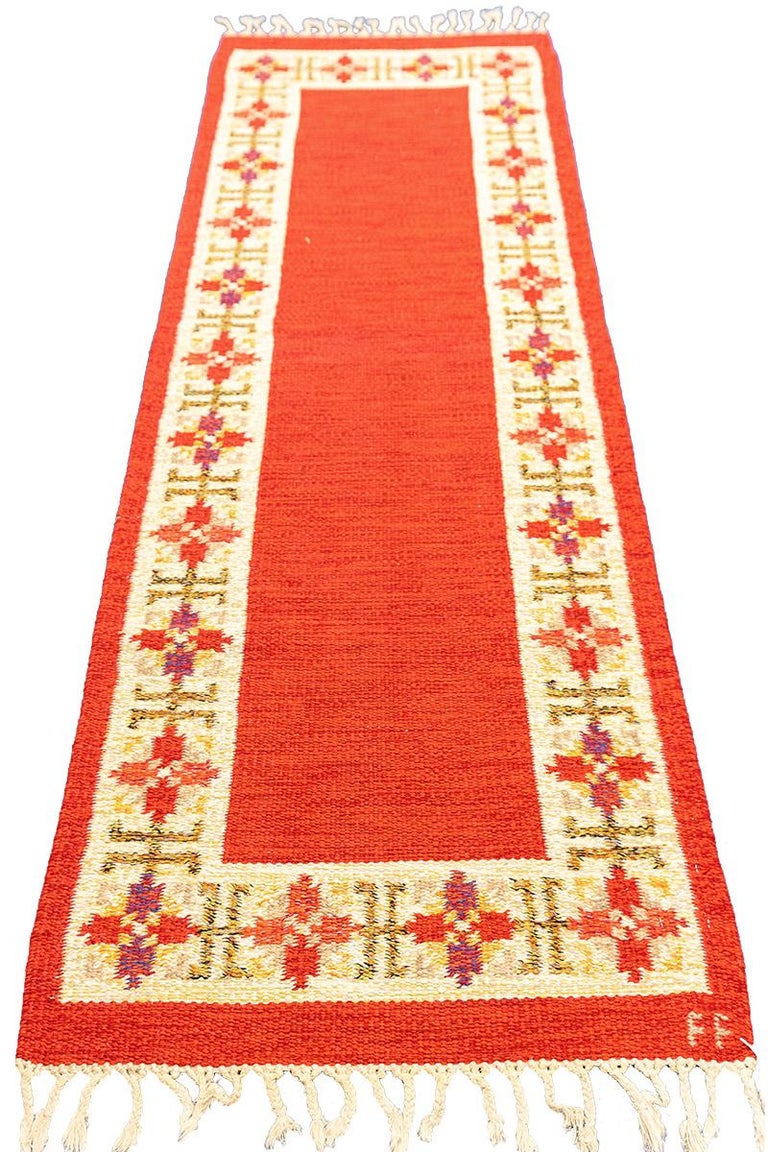 Scandinavian Runner Swedish Rollakan Abstract Design For Sale at 1stDibs