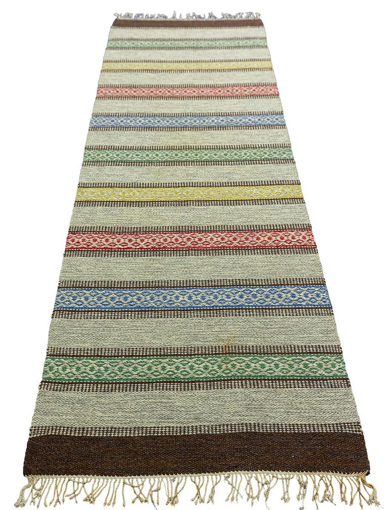 Scandinavian Runner Swedish Rollakan Stripe Design For Sale at 1stDibs