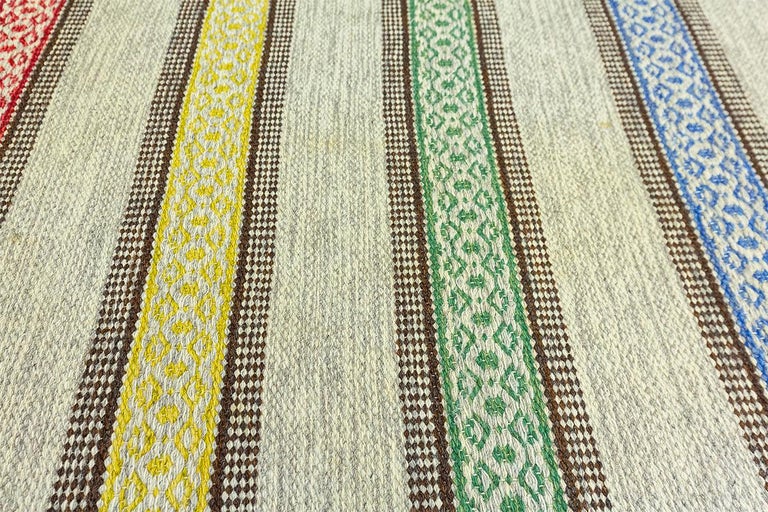 Scandinavian Runner Swedish Rollakan Stripe Design For Sale at 1stDibs