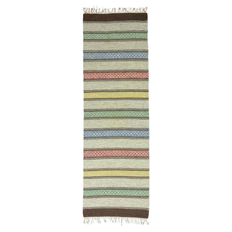 Scandinavian Runner Swedish Rollakan Stripe Design For Sale at 1stDibs