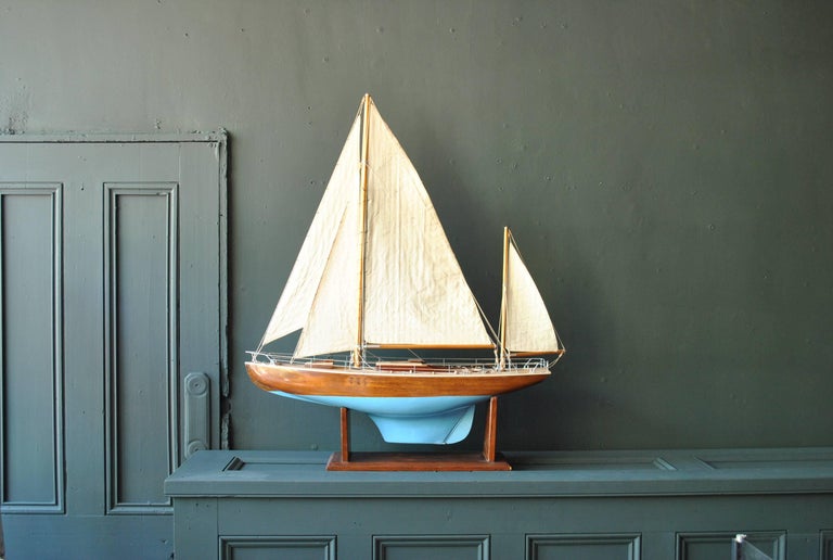 Scandinavian Scratch Built Model Boat, with Glass Case at 1stDibs