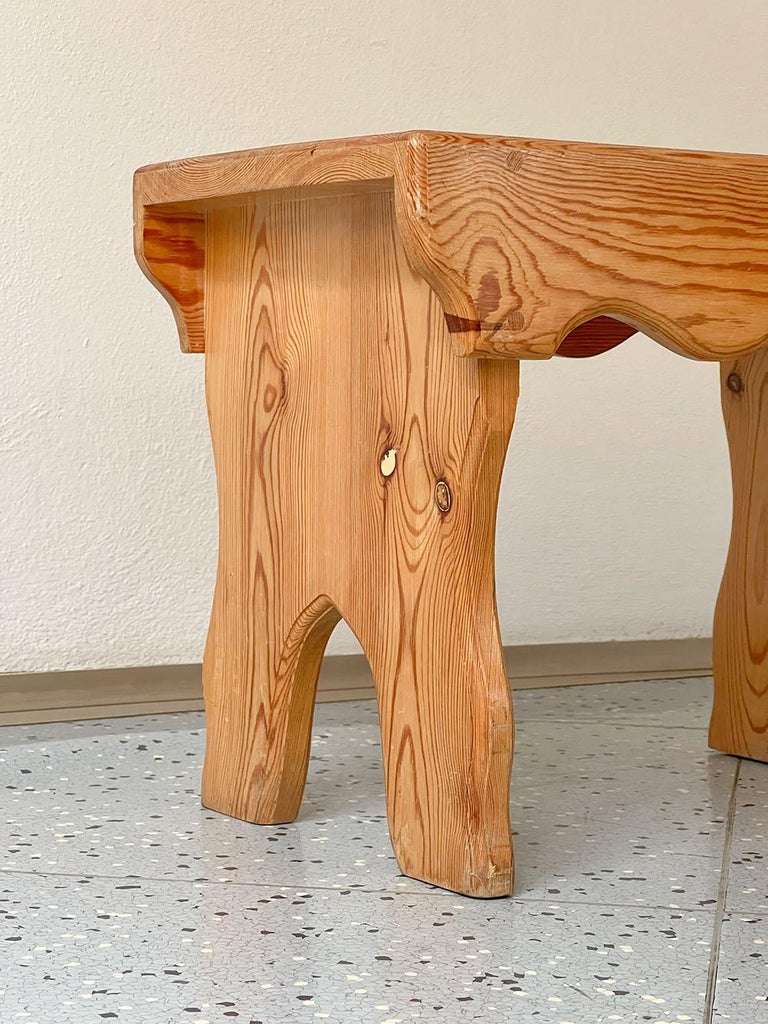 Scandinavian Sculptural Pine Stool or Side Table, 1940s For Sale at 1stDibs