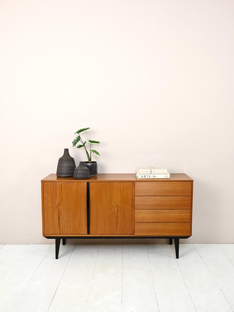 Scandinavian Sideboard with Black Details For Sale at 1stDibs