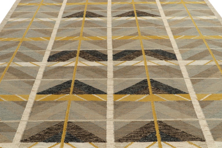 Rug and Kilim's Scandinavian Style Custom Kilim in Beige-Brown ...
