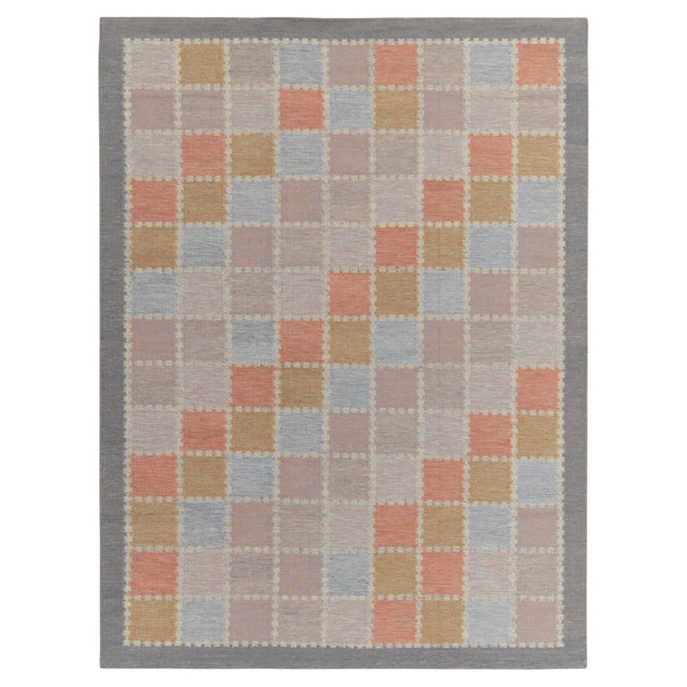 Rug and Kilim's Scandinavian Style Custom Kilim in Multicolor Geometric ...