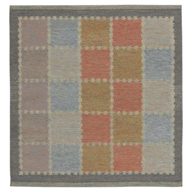 Rug and Kilim's Scandinavian Style Kilim Rug in Gray, Colorful ...