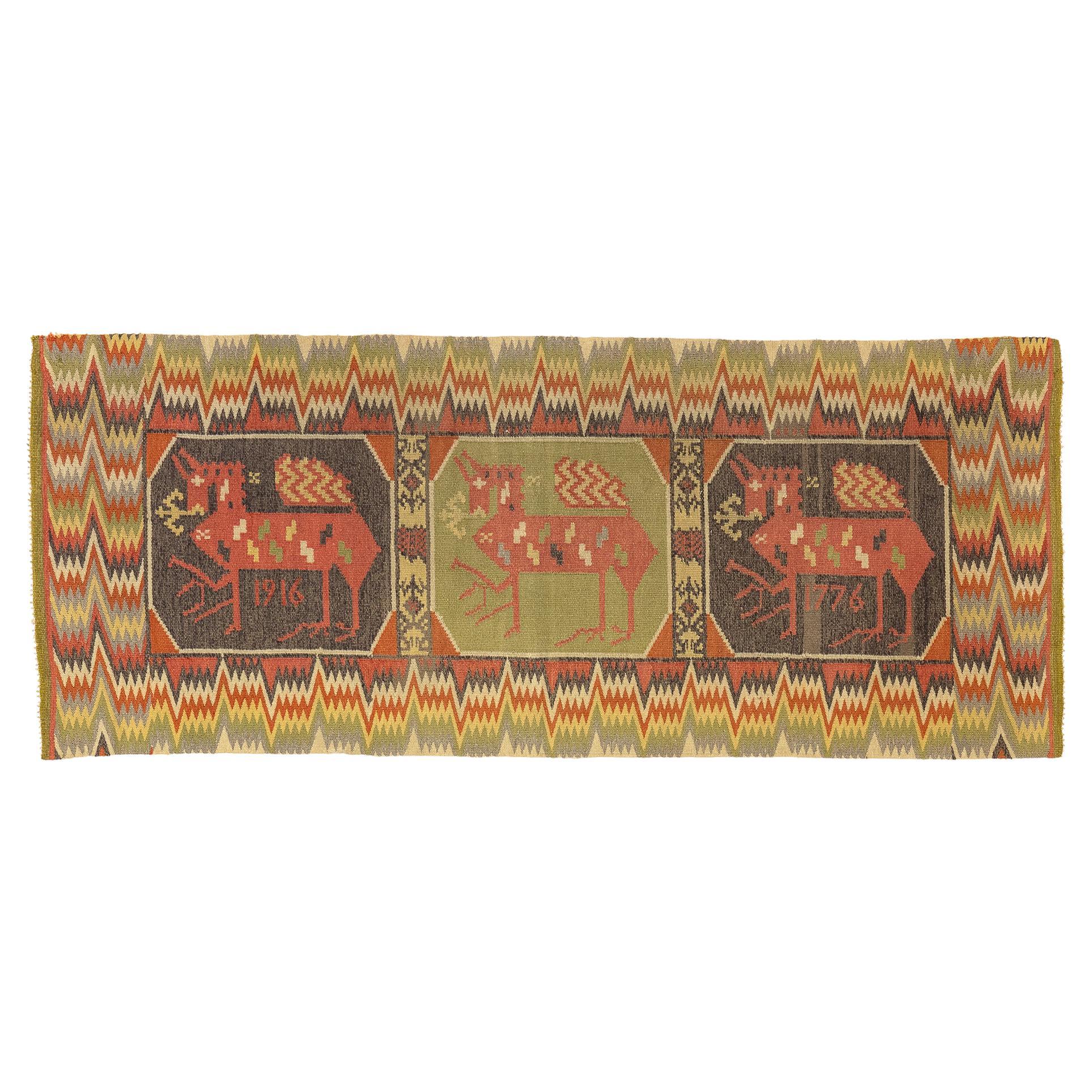 Scandinavian Swedish Textile Horse Design For Sale at 1stDibs