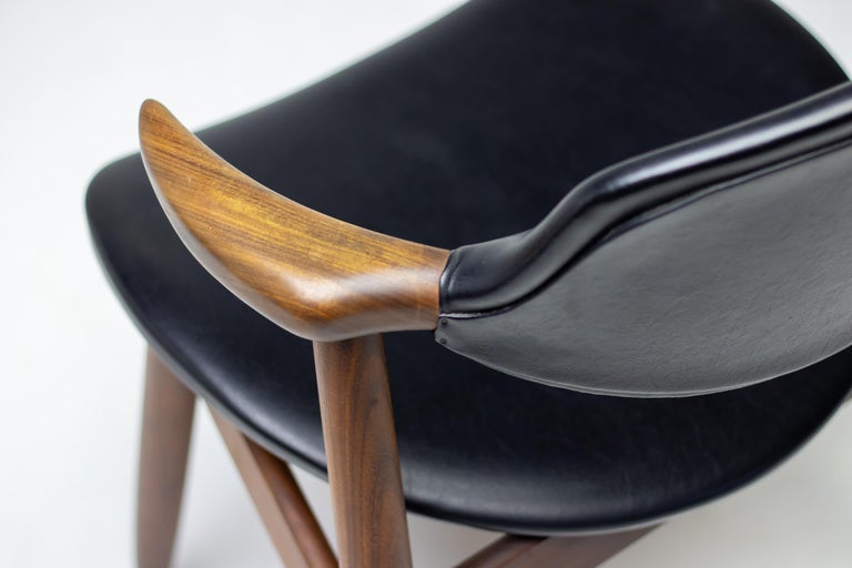 Scandinavian Teak "Cow Horn" Chairs, Set of Six For Sale at 1stDibs