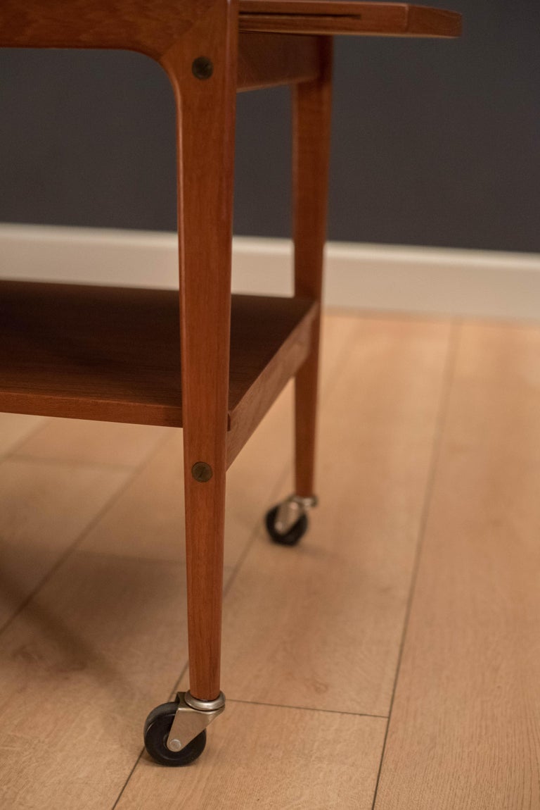 Scandinavian Teak Expandable Bar Cart For Sale at 1stdibs