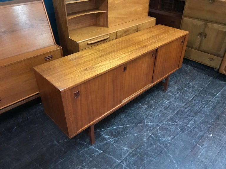 Scandinavian Teak Midcentury Sideboard with Sliding Doors For Sale at ...