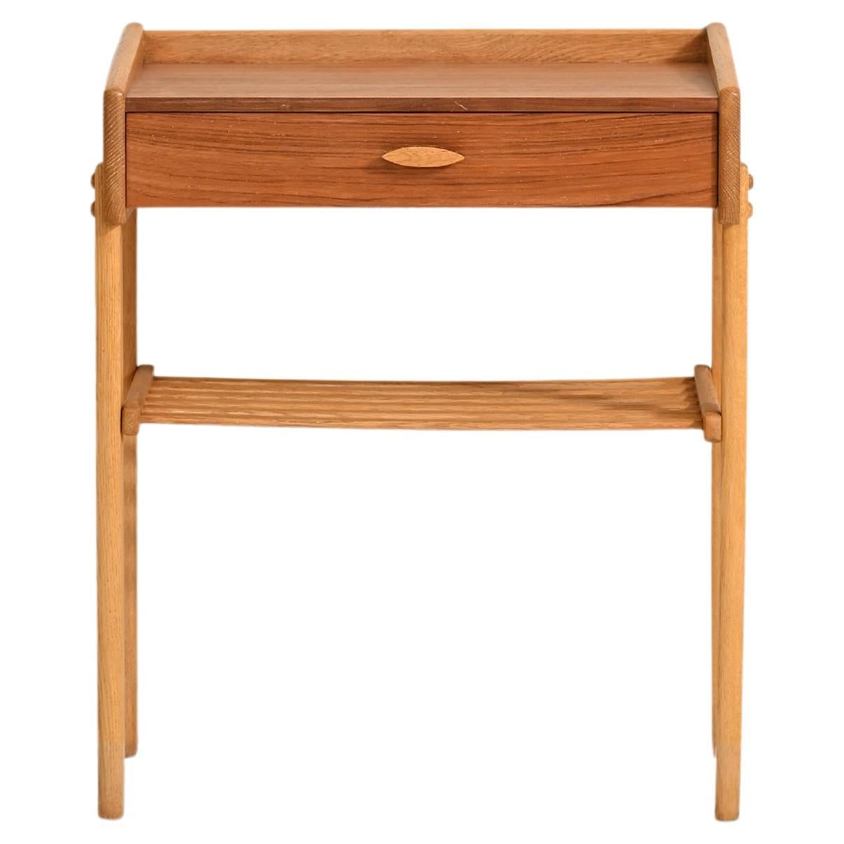Vintage Scandinavian Modern Teak King Platform Bed with Attached ...