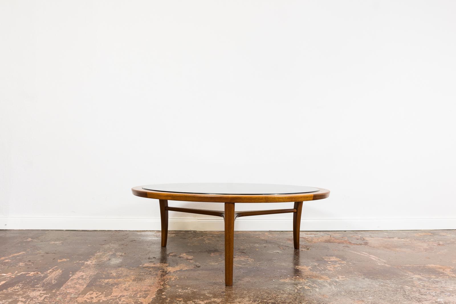 Scandinavian Teak Round with Glass Top Coffee Table 1960's For Sale at ...