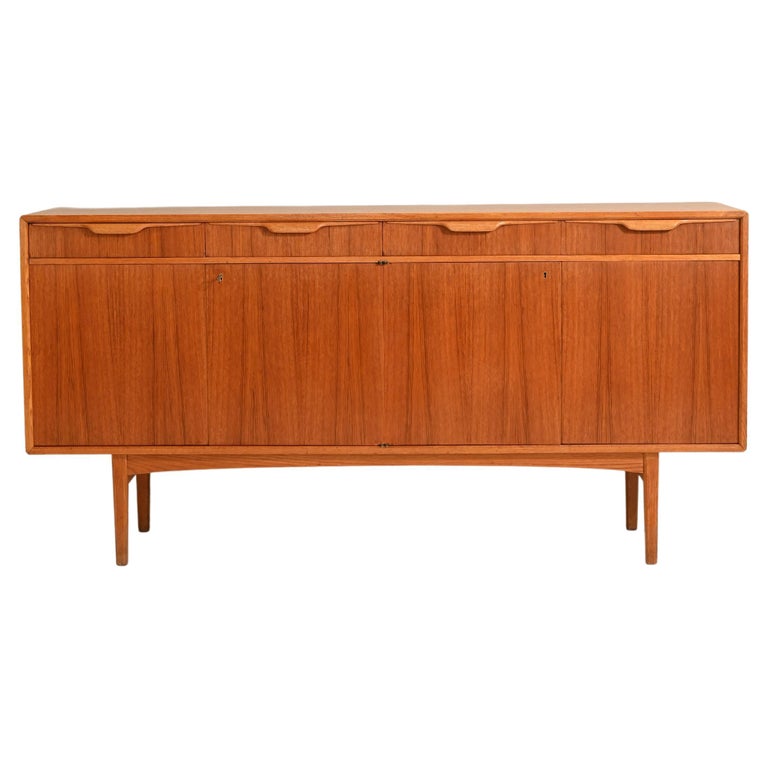 Scandinavian Teak Sideboard with Four Drawers For Sale at 1stDibs
