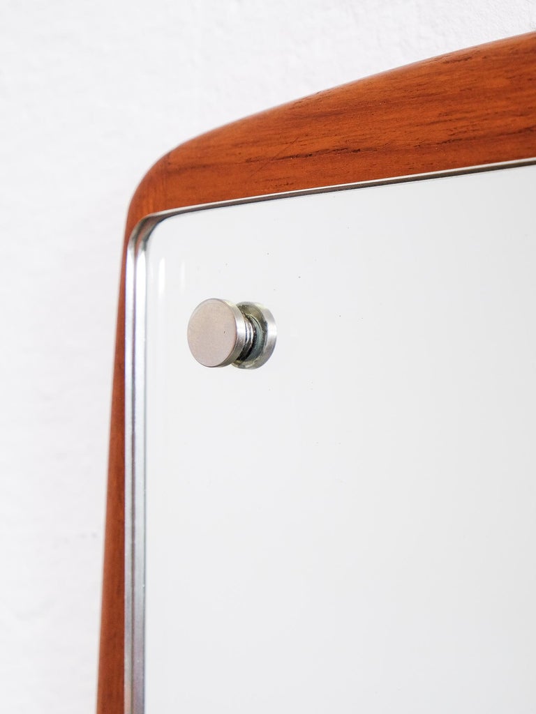 Scandinavian Teak Wall Mirror, 1950s For Sale at 1stDibs