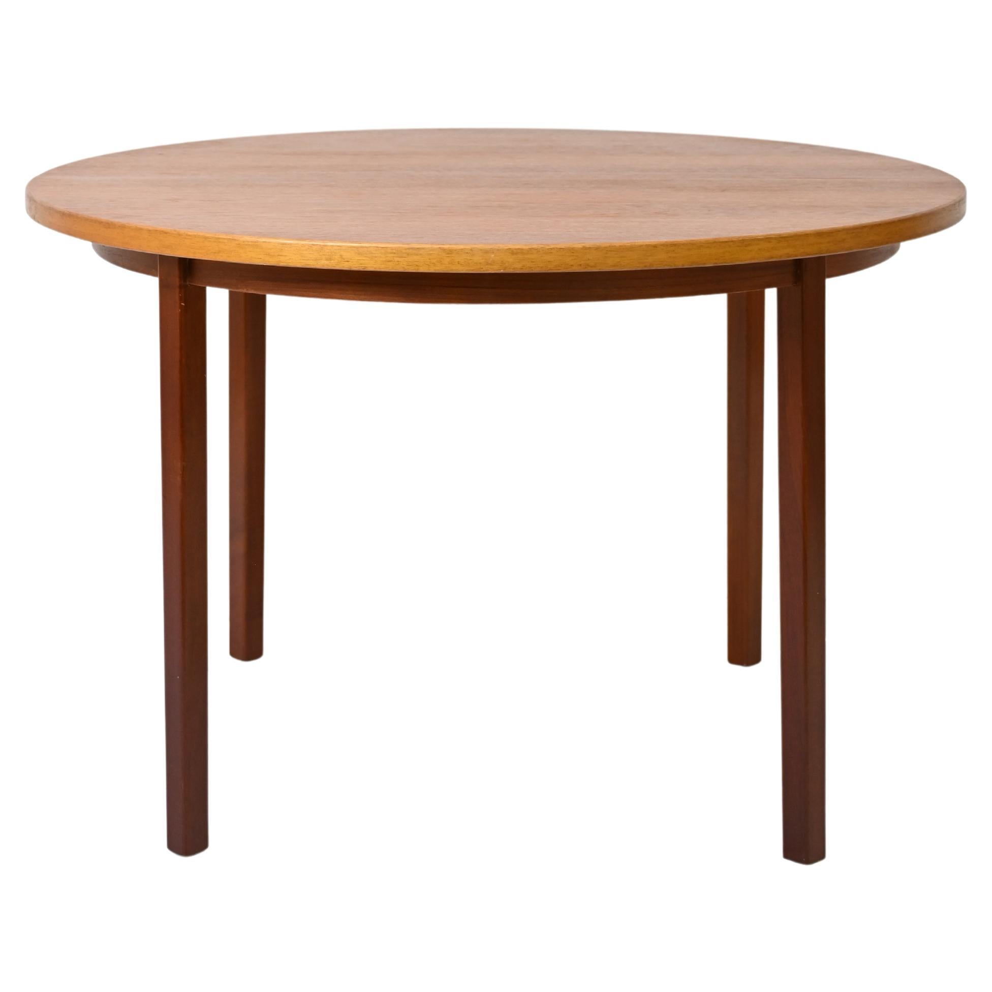 Scandinavian Modern Round Dinette Table with Birch Frame and White ...