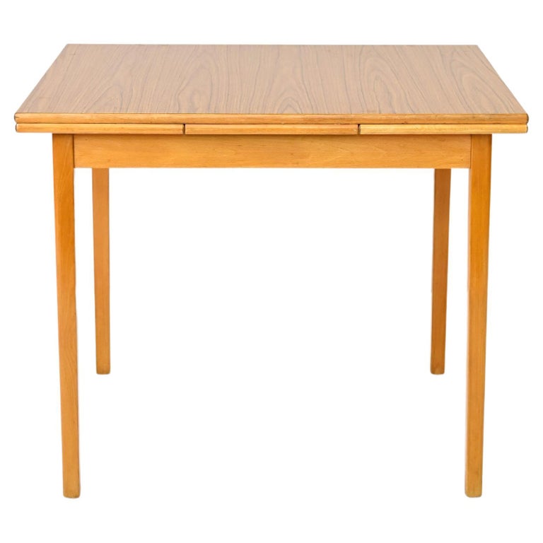 Scandinavian Vintage Square Extendable Table with Formica Top For Sale ...