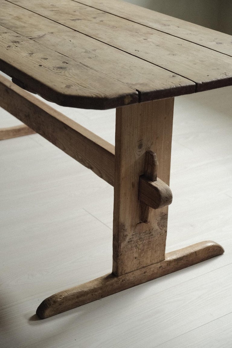 Scandinavian Wabi Sabi Console Dining Table, Pinewood, Sweden, 1800s ...