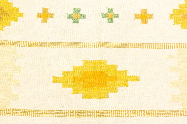 Scandinavian Wool Rug Cross Motif Design For Sale at 1stDibs