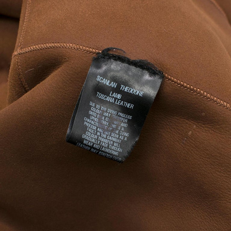Scanlan Theodore Russet Shearling Fur Hooded Jacket ONE SIZE For Sale ...