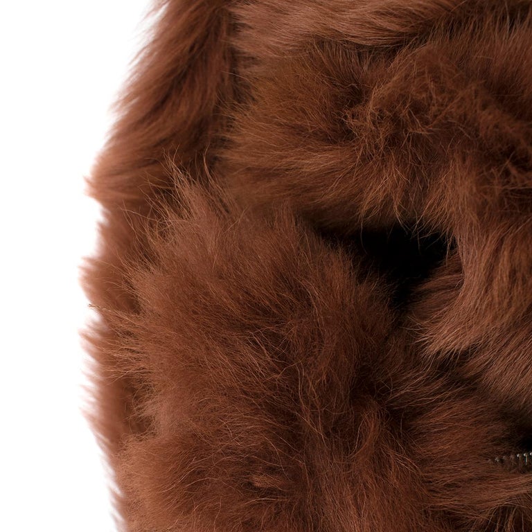 Scanlan Theodore Russet Shearling Fur Hooded Jacket ONE SIZE For Sale ...