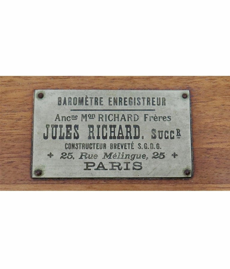 Scarce Early 20th Century French Richard Jules Mahogany Cased Barograph ...