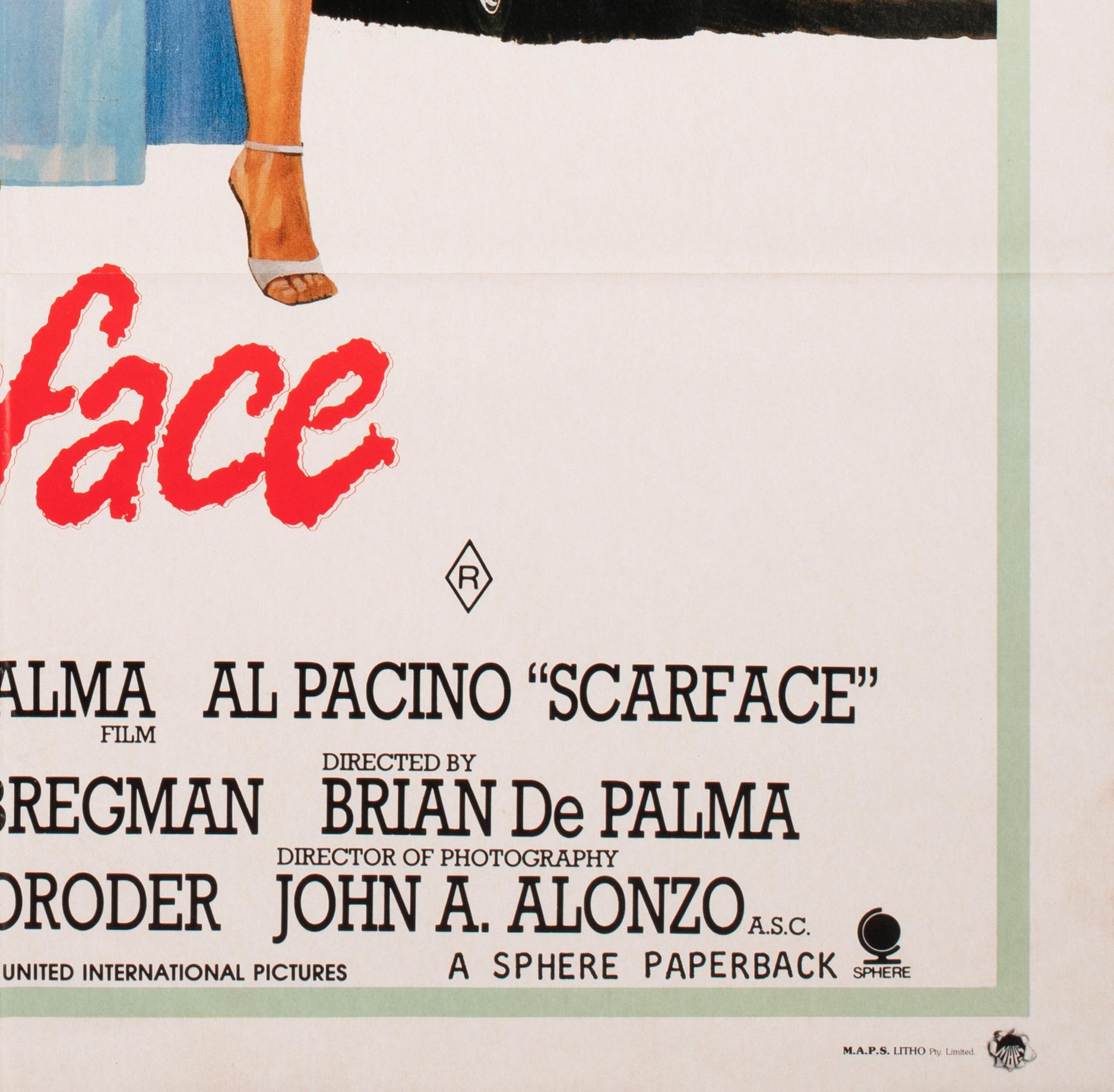 Scarface, 1983 Australian 1 Sheet Film Movie Poster at 1stDibs | scarface film poster