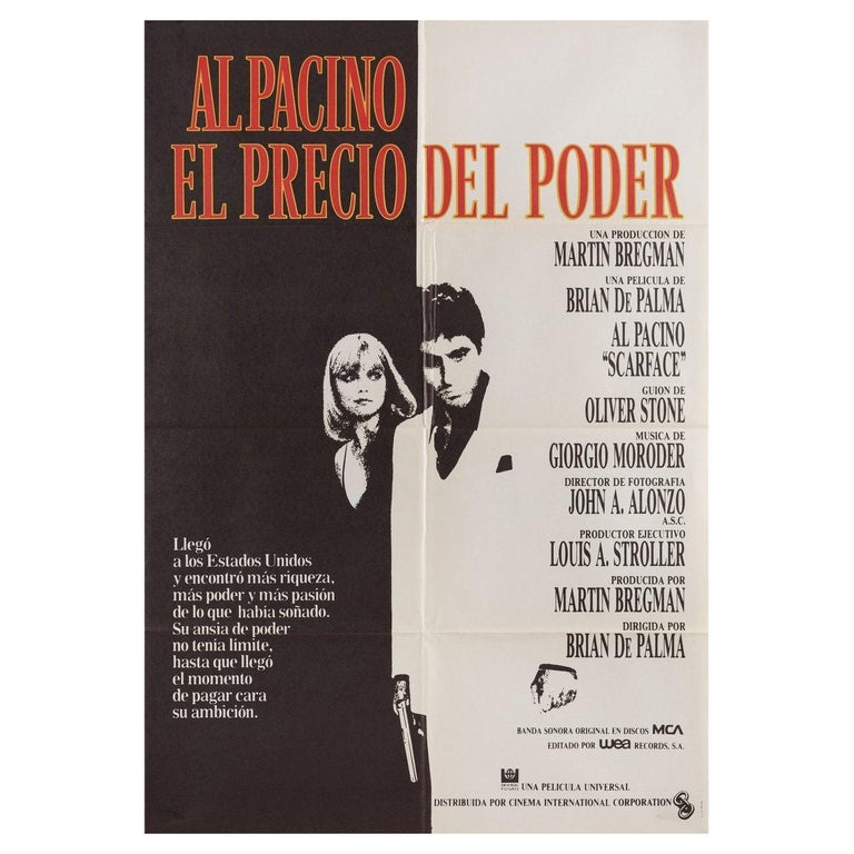 Scarface 1983 Spanish B1 Film Poster For Sale at 1stDibs