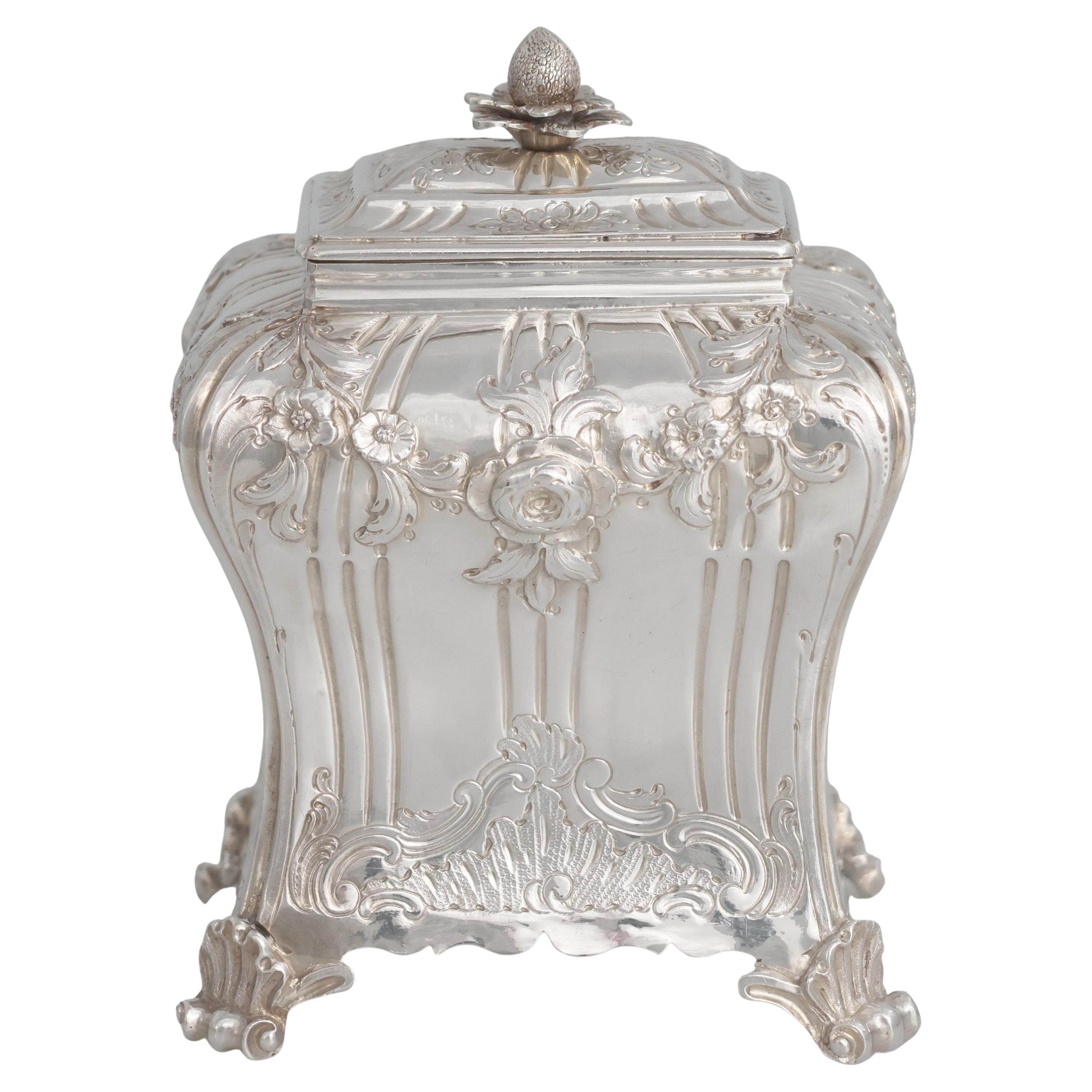 George III sterling silver tea box, Albert Schurman, London, 1761 For ...