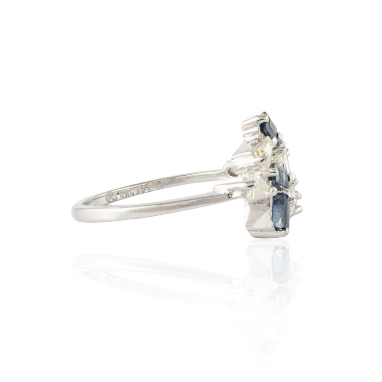 Customizable Scattered Diamond and Sapphire Ring 14K White Gold Women ...