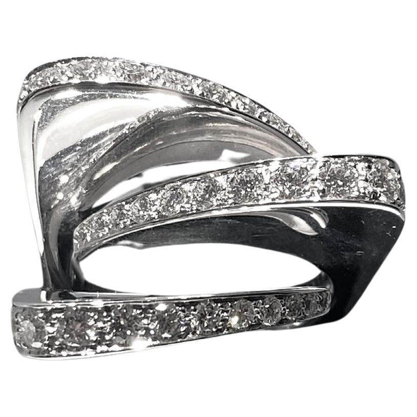 SCAVIA Green Emerald Rectangular Step Cut And Diamonds Pavè 18K White ...