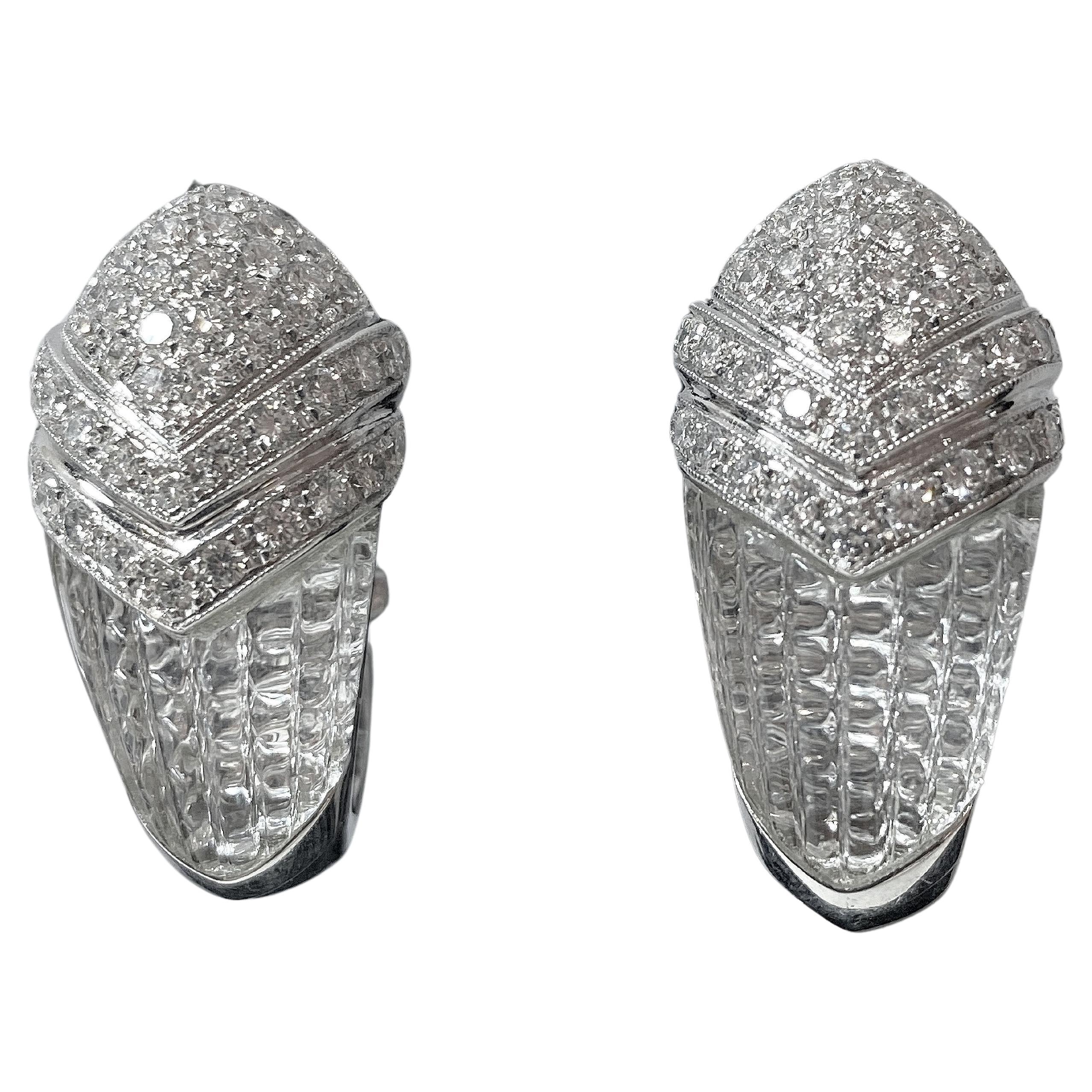 3.88 Ct Diamond 7.15 Ct Polychrome Sapphire SCAVIA REBECCA Earrings 18K ...