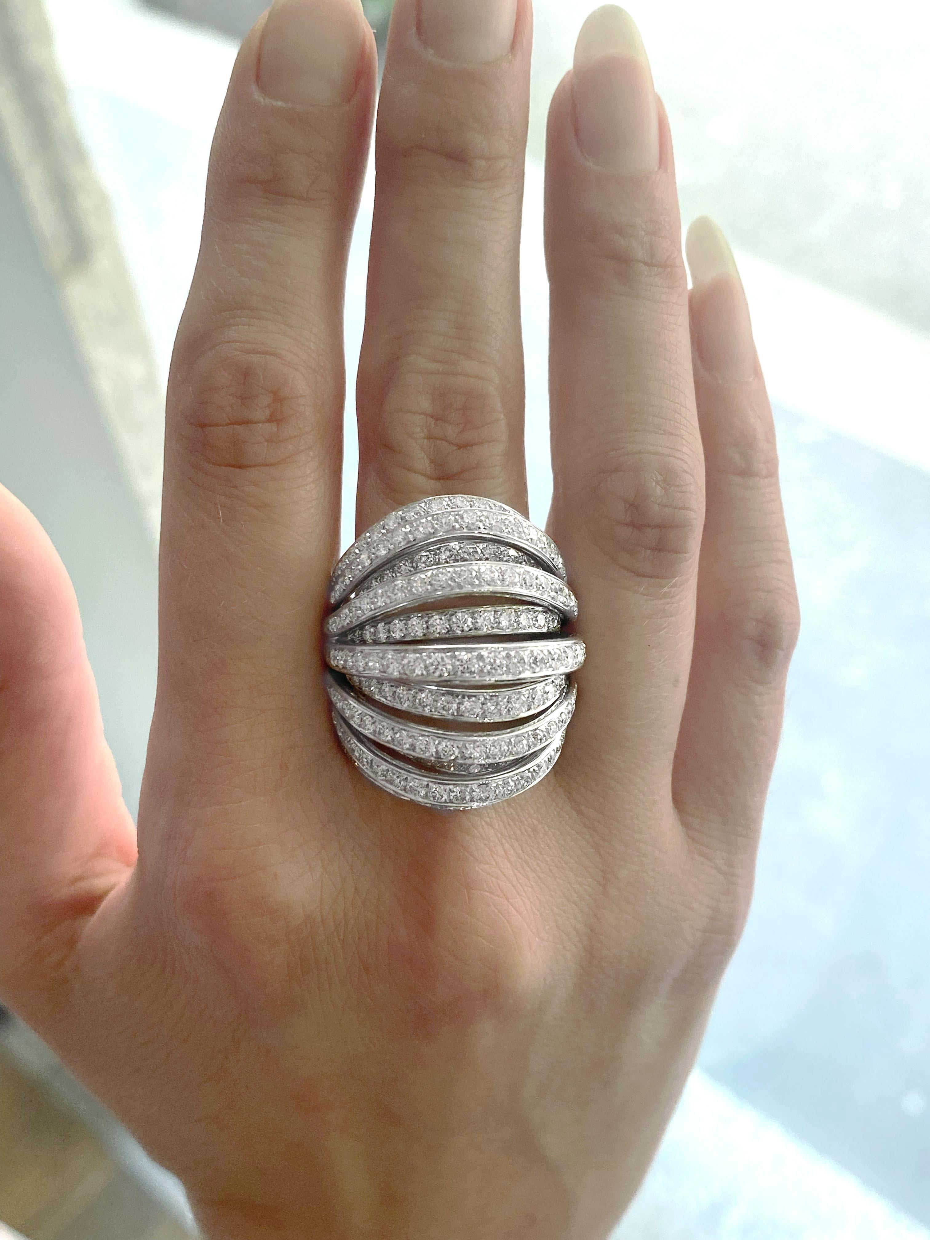 SCAVIA Ring Iris Stunning White Gold Ring with Diamond Pavé For Sale at ...