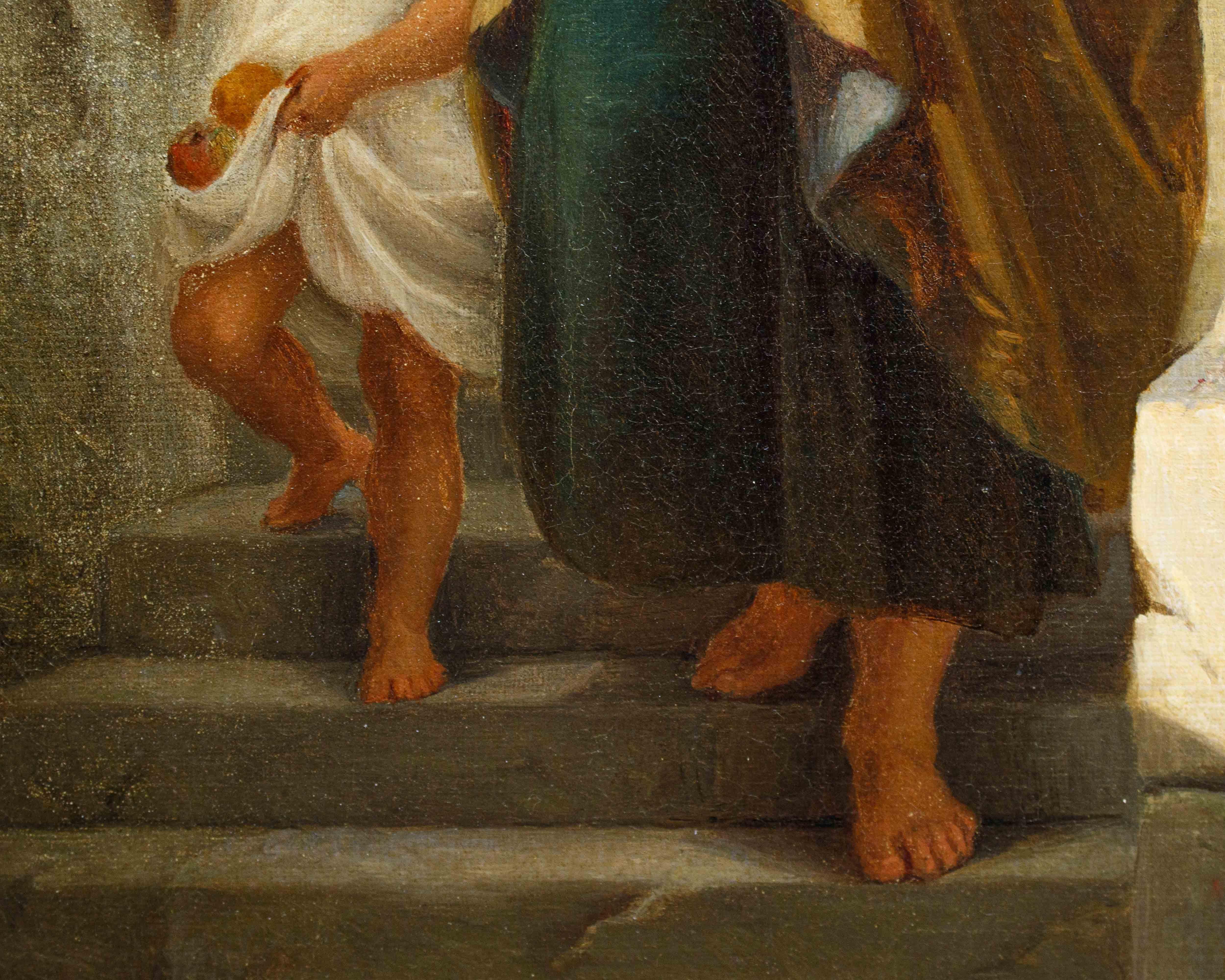 Mediterranean scene with woman and children by Louis Rubio 19th century ...