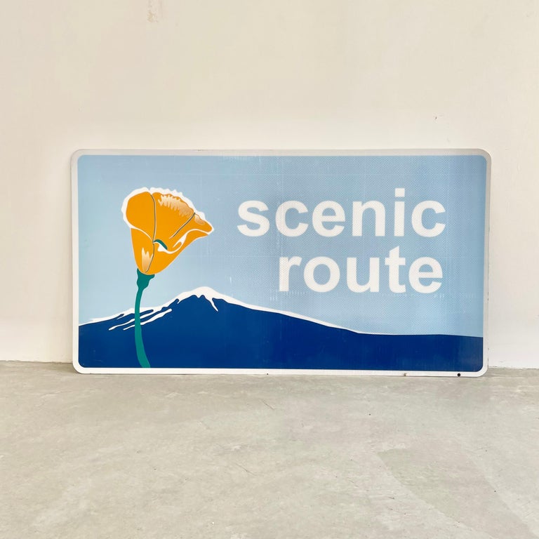 'Scenic Route' California Highway Sign, USA For Sale at 1stDibs