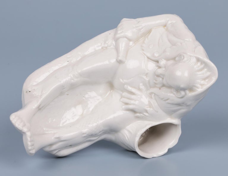 Schafer and Vater White Glazed Drunken Man Dish For Sale at 1stDibs