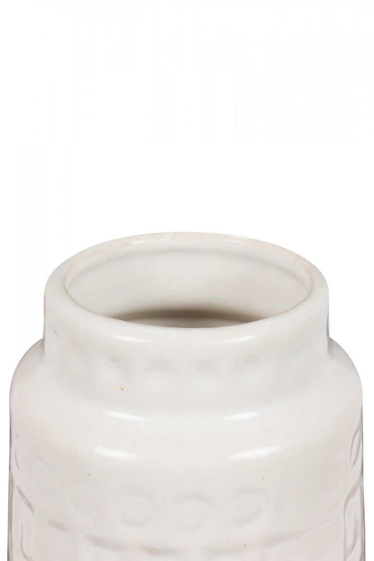 Scheurich Keramik West German White Ceramic Vase For Sale at 1stDibs