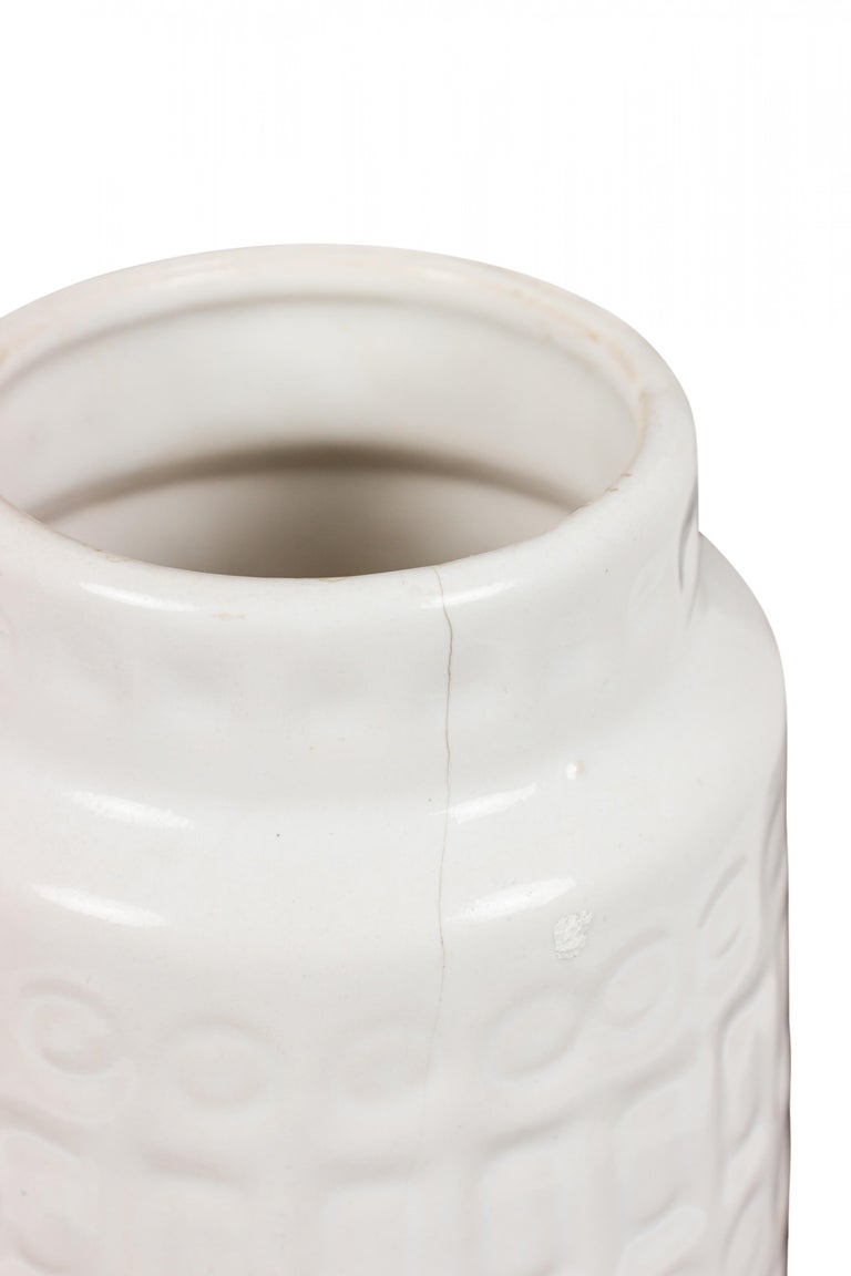 Scheurich Keramik West German White Ceramic Vase For Sale at 1stDibs