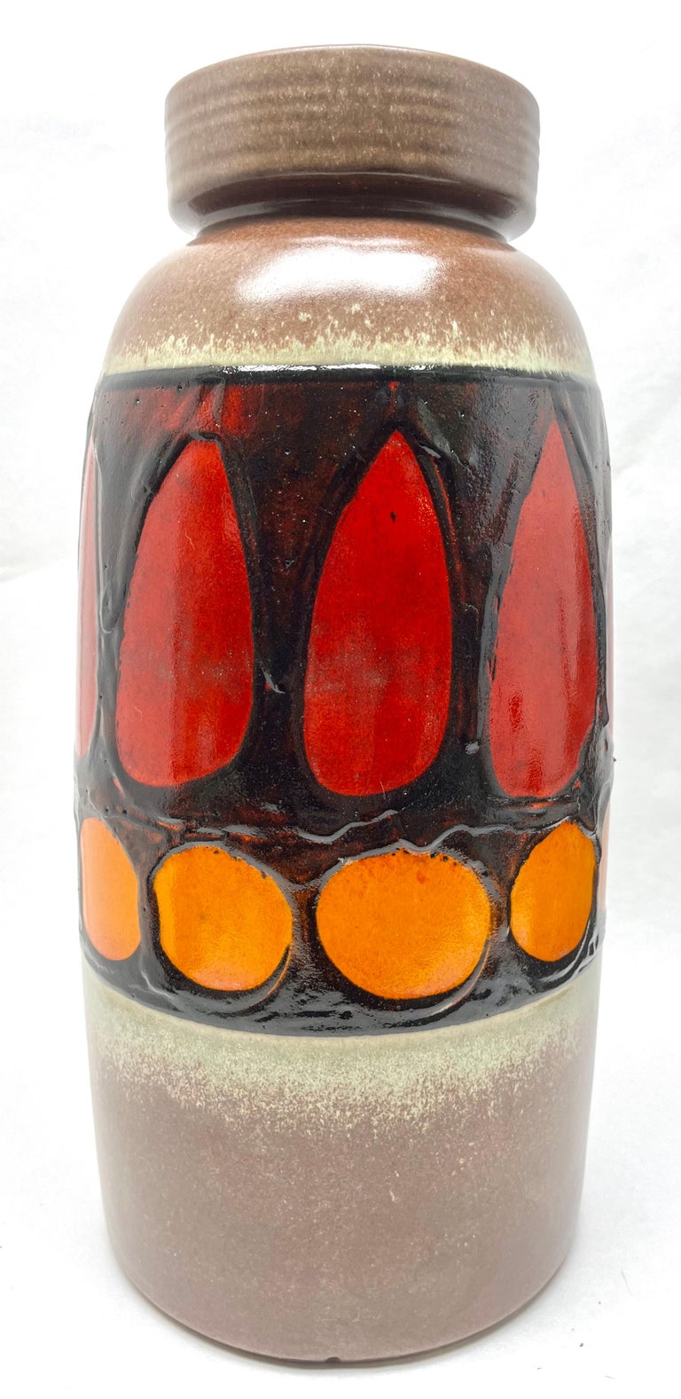 Scheurich Vintage Vase Drip Glaze Germany, 1970s For Sale at 1stDibs
